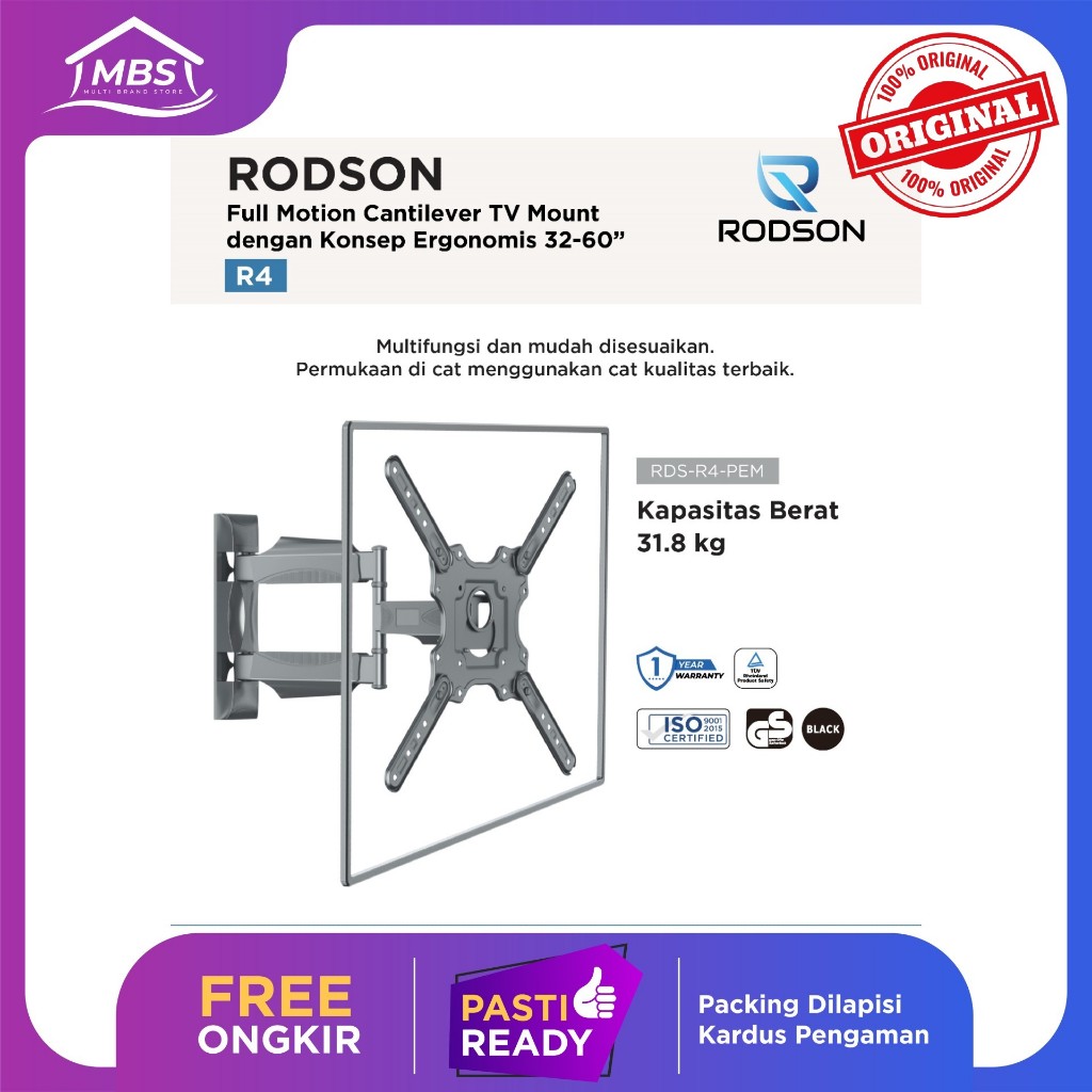Tv Bracket swivel Arm R4 32 40 43 50 55 60 inch Quality NB P4 Wall ...
