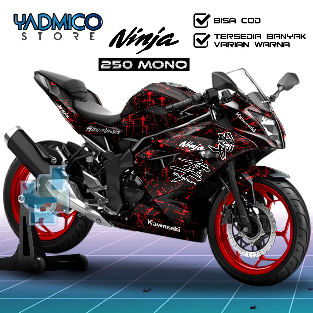 Ninja 250 Mono Full Body Decal / Kawasaki Ninja 250RR Mono Sticker ...