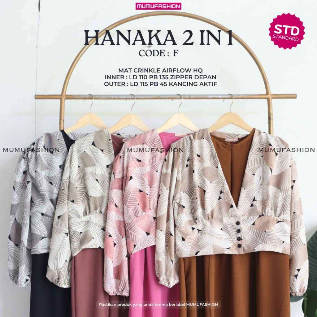 CODE F - HANAKA 2IN1 GAMIS INNER PLUS OUTER LD 110 & 120 | Shopee ...