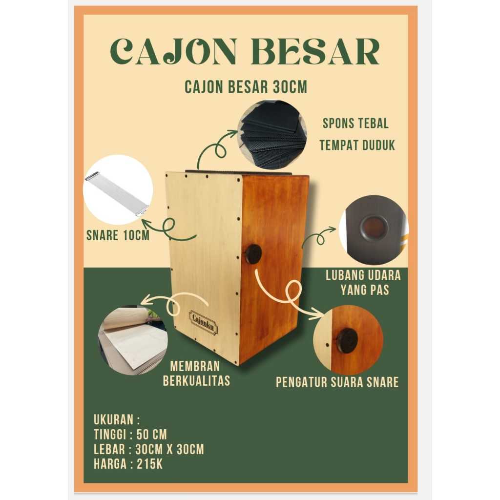 [FREE Packing BUBBLE] CAJON Acoustic Electric DRUM BASS Percussion ...