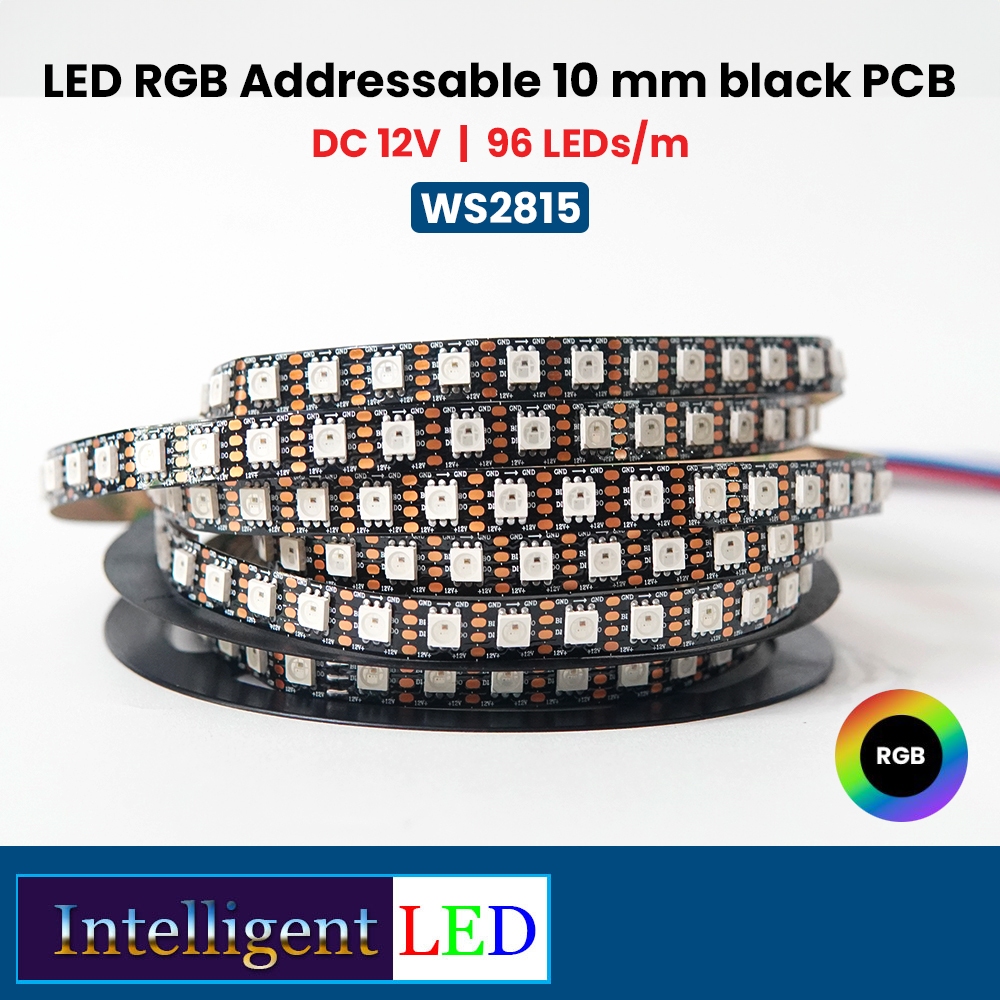 Led Addressable WS2815 RGB 96LEDs/Meter 12V PCB 10mm 1 Roll 5 Meters ...