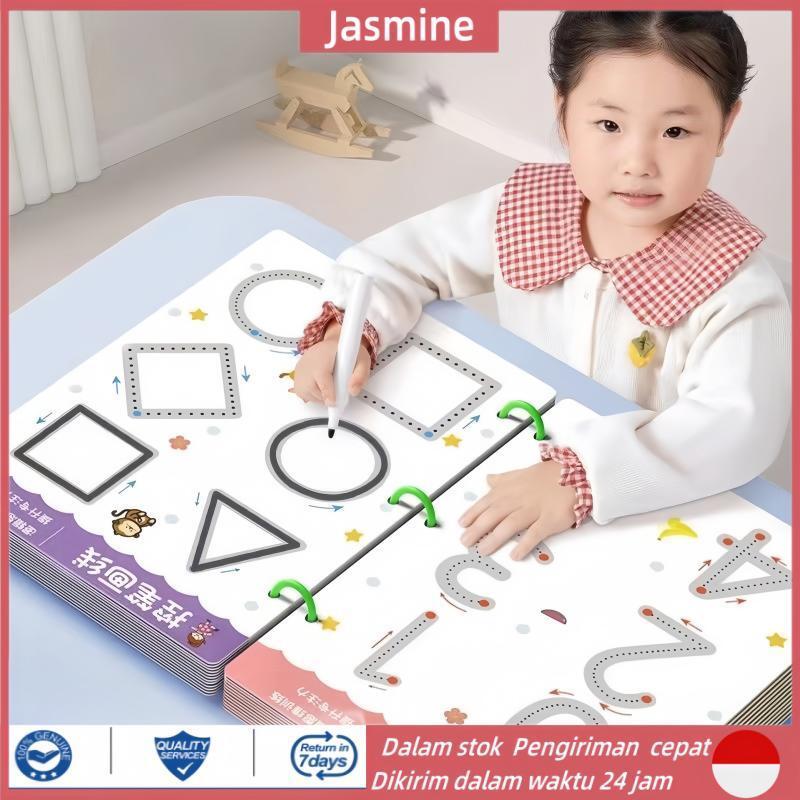 136 Pages Children's Magic Tracing Workbook With Pen Control Erasable ...