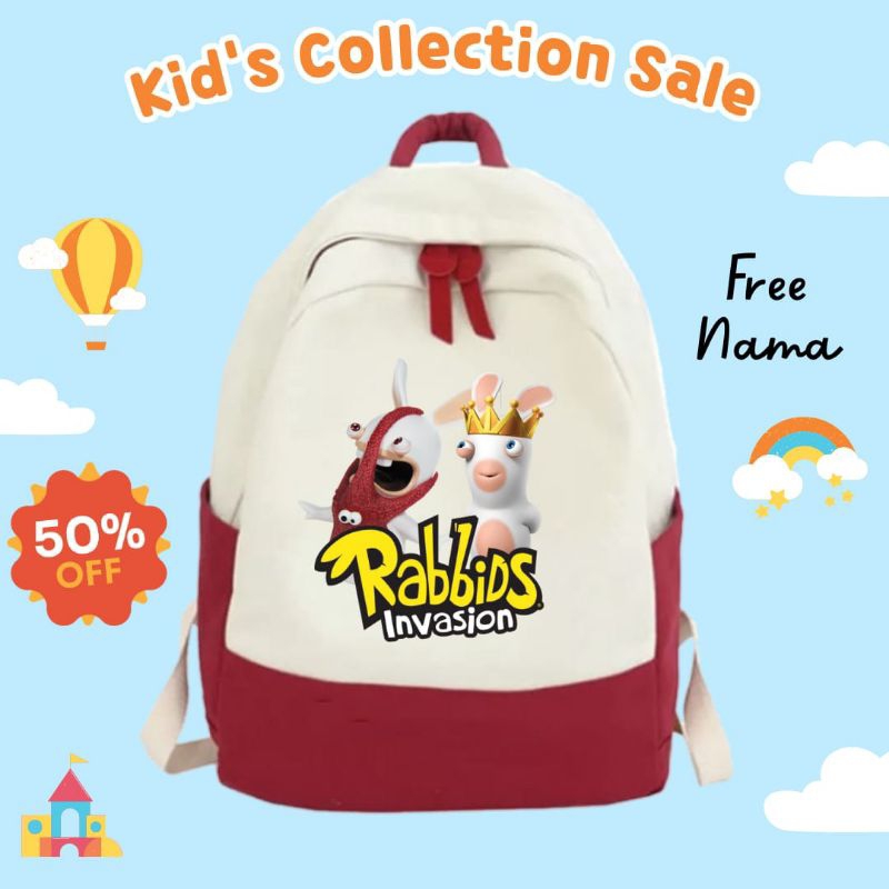 Rabbids invasion Free Children's School Backpack with Your Name ...