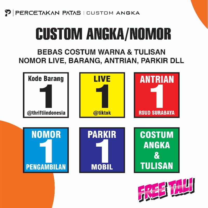Queue Card, live Number, Pick Up Number, Parking Card, livestreaming Number, costum | Shopee ...