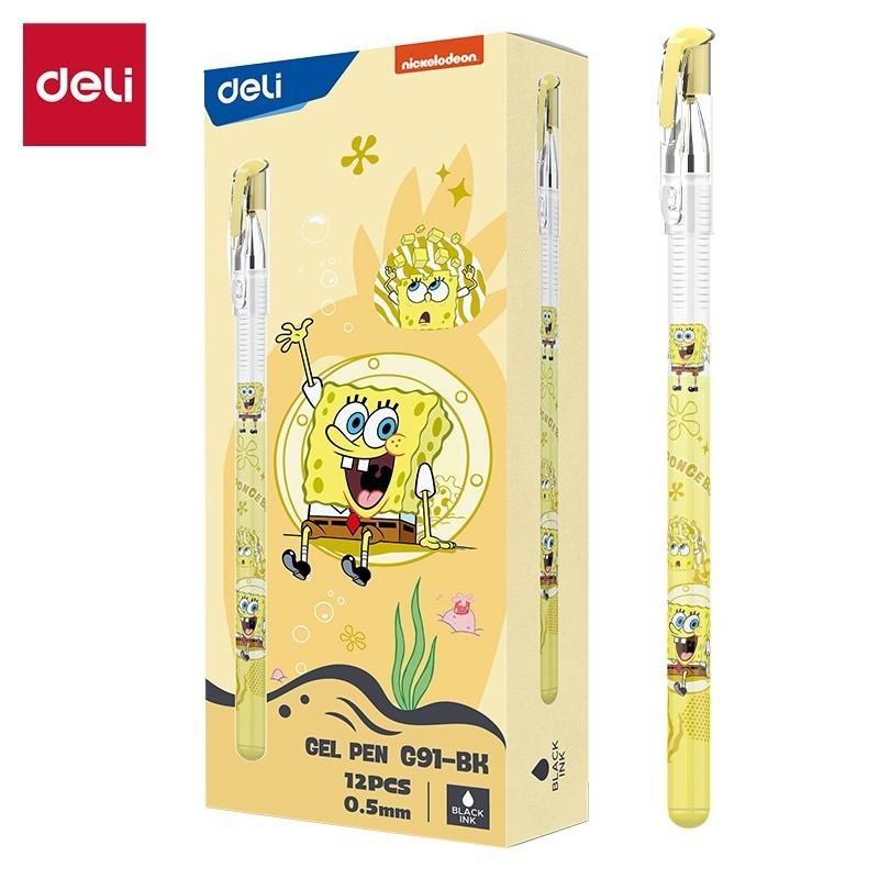 Deli SPONGEBOB EDITION G91-BK 0.5mm Gel Pen (1 box contains 12 pcs ...