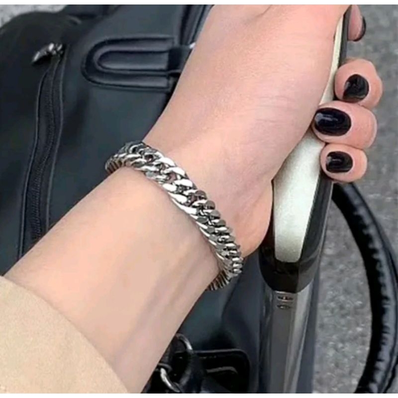 Men's RHODIUM STAINLESS STEEL CHAIN BRACELET ANTI RUST & WRITING ...