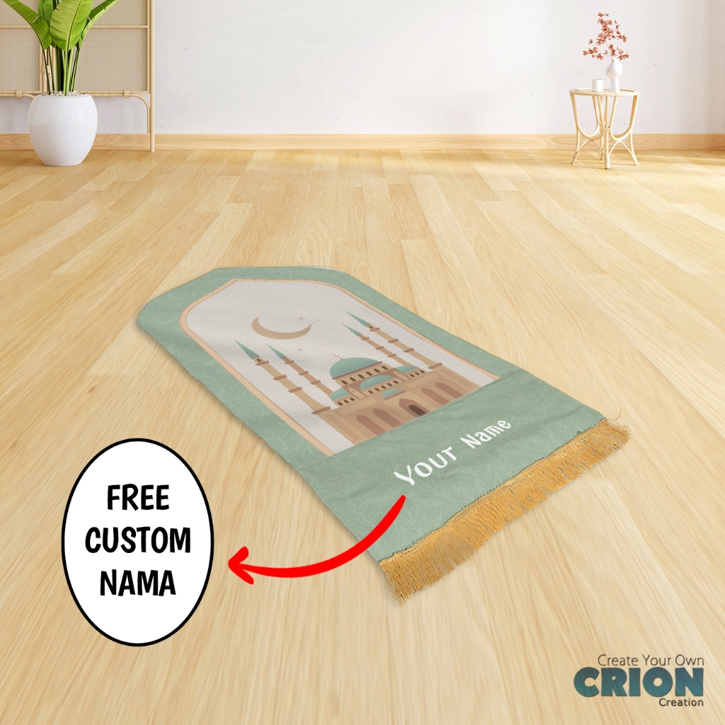 Custom children's travel prayer mats with gold dome and tassel models ...