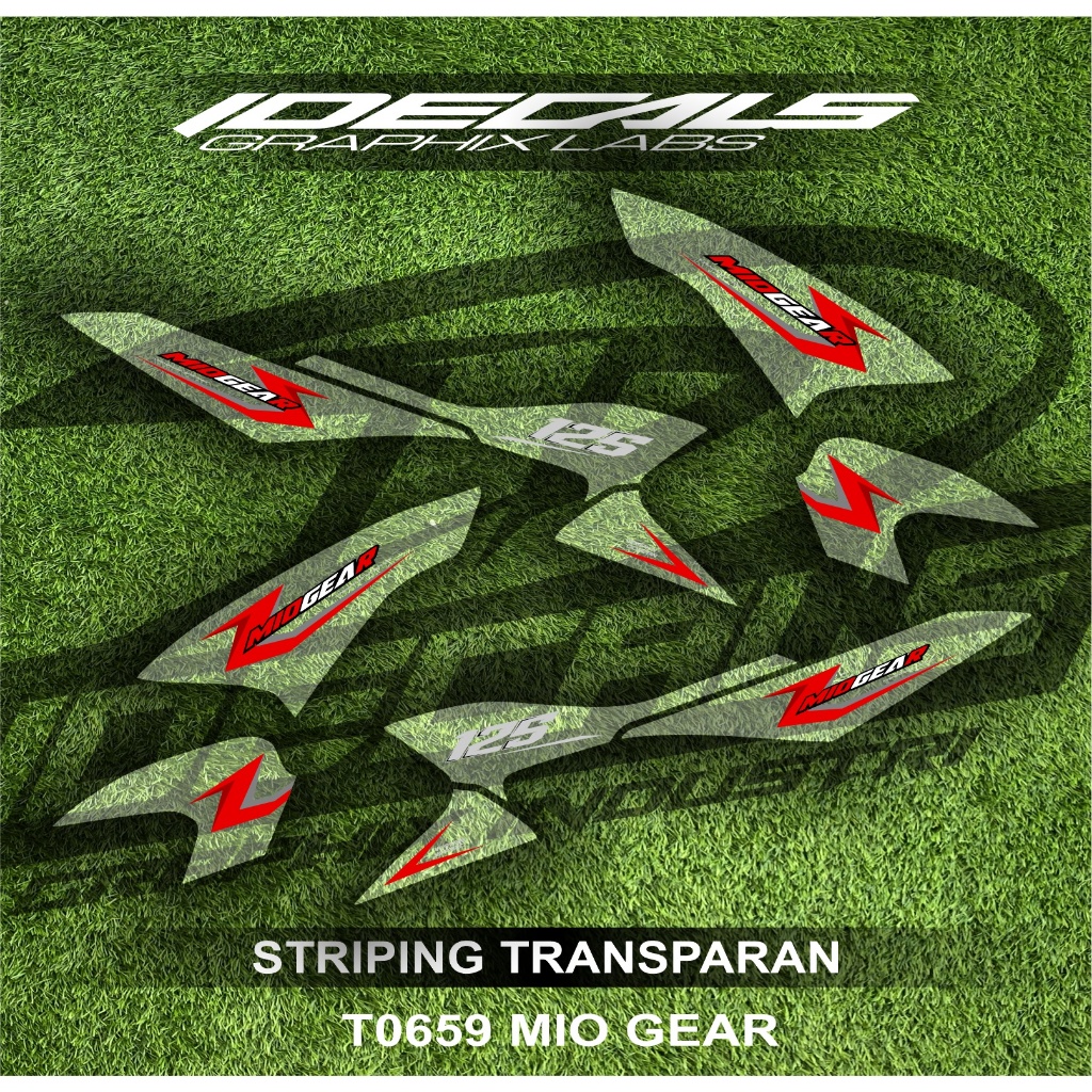T0659 mio gear list transparent striping sticker, modern simple ...