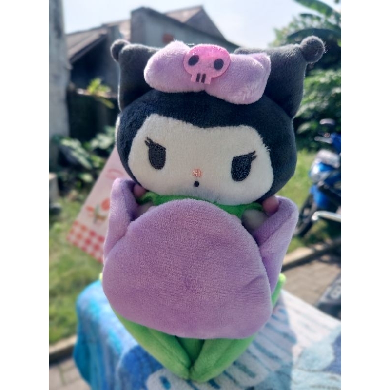 Kuromi Purin Dog Tulip Flower Plush Toy Kawaii Cute Plushie Doll ...