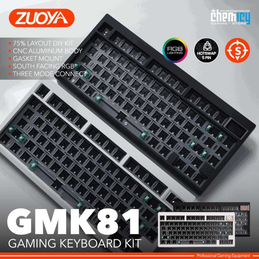 Zuoya GMK81 75% Barebone Mechanical Gaming Keyboard Kit | Shopee ...