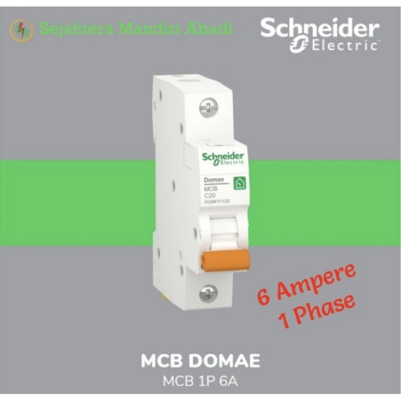 Mcb 6 Ampere 1 Phase Domae 6kA Schneider Original Merlin Gerin | Shopee ...