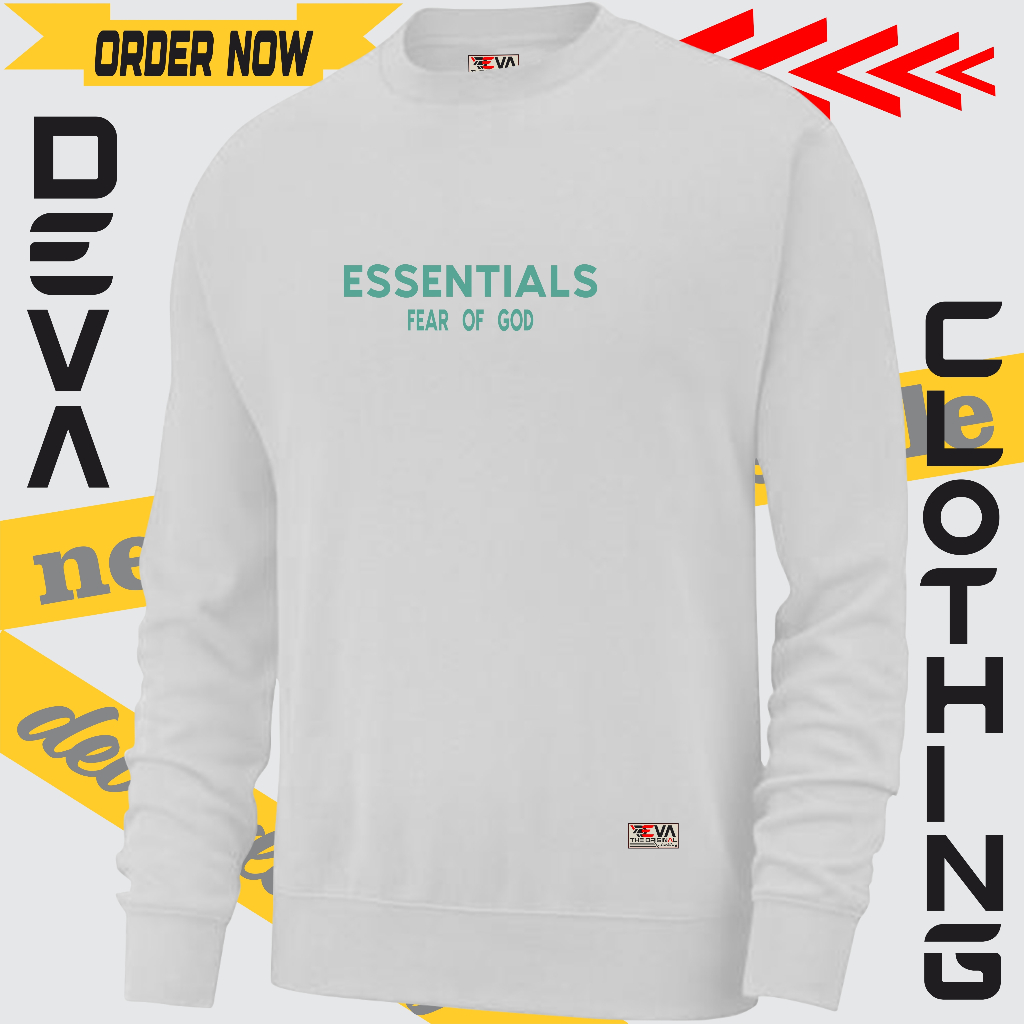 PUTIH Essentials Sweater Plissement Crewneck Noir Black Sweater White ...