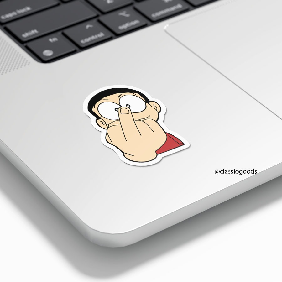 Sticker Paste "Nobita Middle Finger" | Shopee Philippines