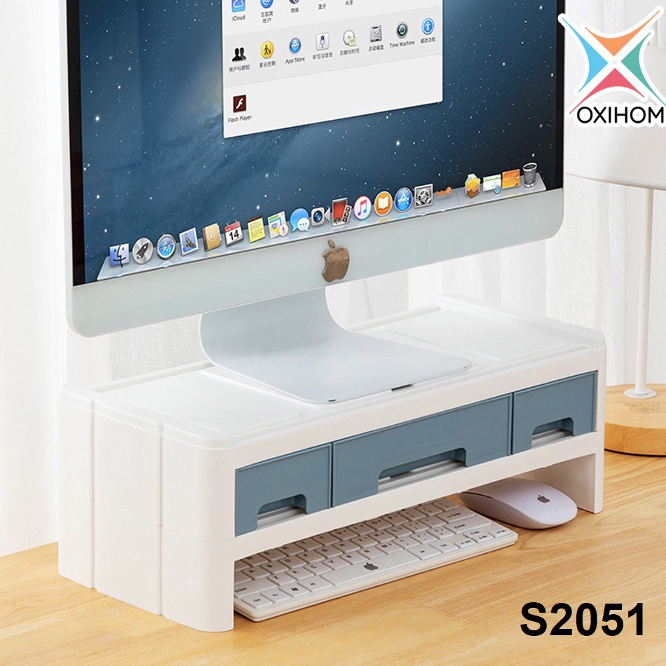 Oxihom Plastic Drawer Stacking Storage Box Desk Stand Monitor Drawer ...