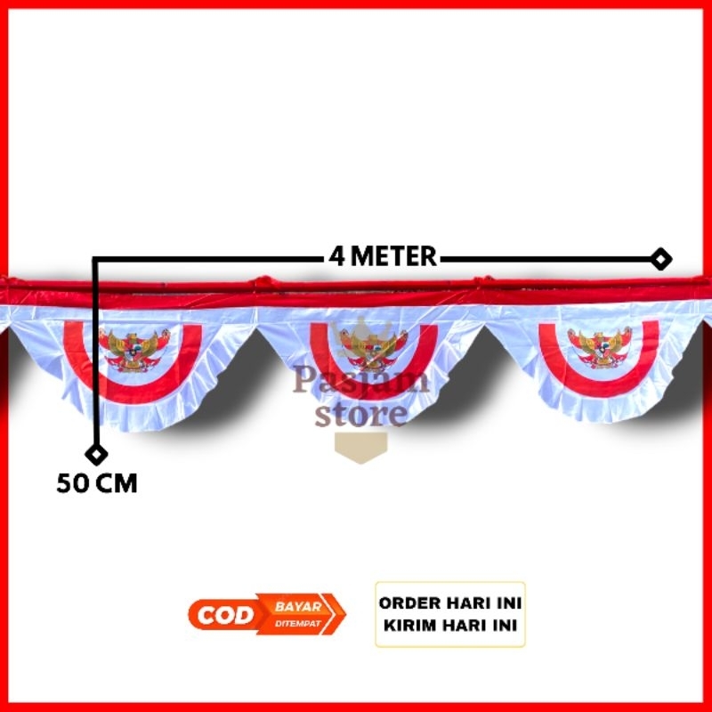 MERAH PUTIH Old School Red and White Garuda Rumbay Background Flag 5 ...