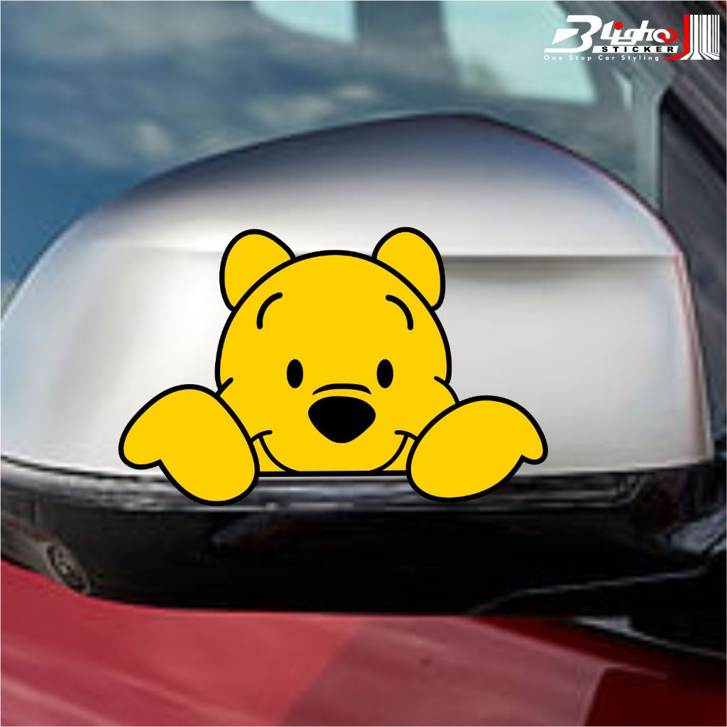 Blighoo CUTTING STICKER Car WINNIE THE POOH PEEKING STICKER Funny Car ...