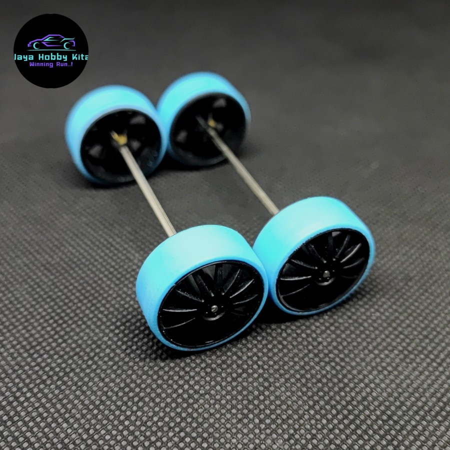 Tamiya Lathe Tire STO Rim Fin Dish Tire Hard Blue TMAC Original 95654 ...