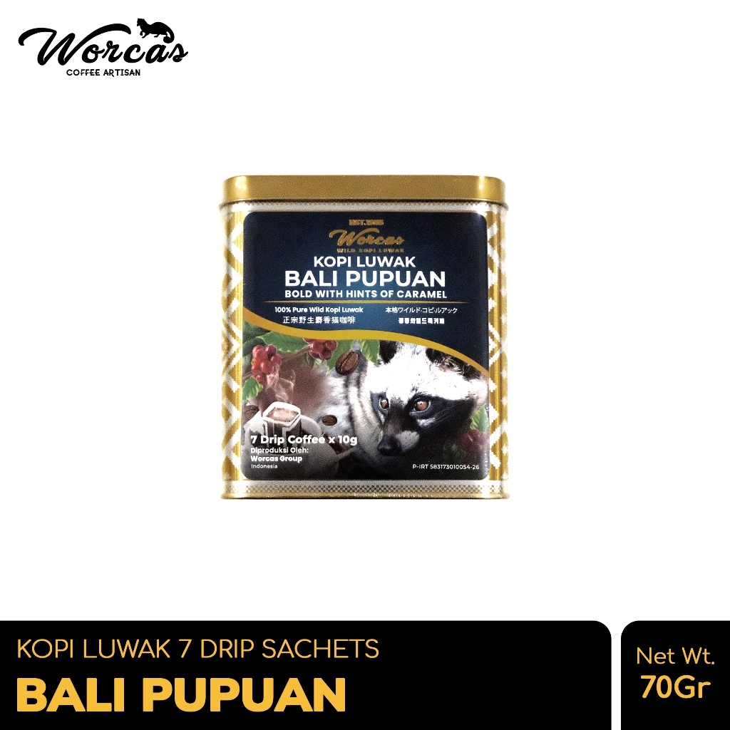 Worcas Kopi Luwak Bali Pupuan Drip Filter 70gr Tin Can | Shopee Philippines