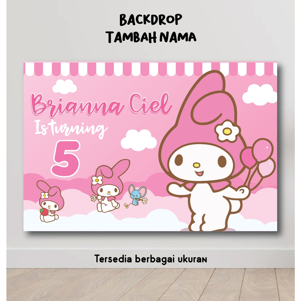 BACKDROP MY MELODY SANRIO BACKGROUND BANNER DECORATION BANNER WRITING ...