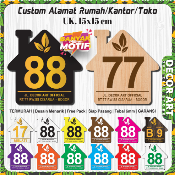 DecorArt 15x15 Cm - Custom Home / Shop / Office Address Number Wall ...