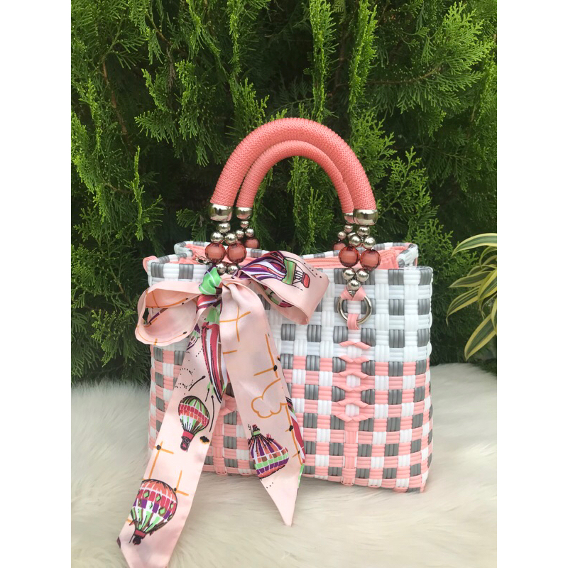 Jali Plastic Woven Bag Premium Zipper Handle Pearl Jali Bag Party ...