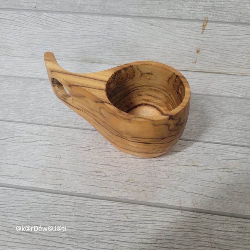 KAYU Teak Wood Curved Handle Kuksa | Shopee Philippines
