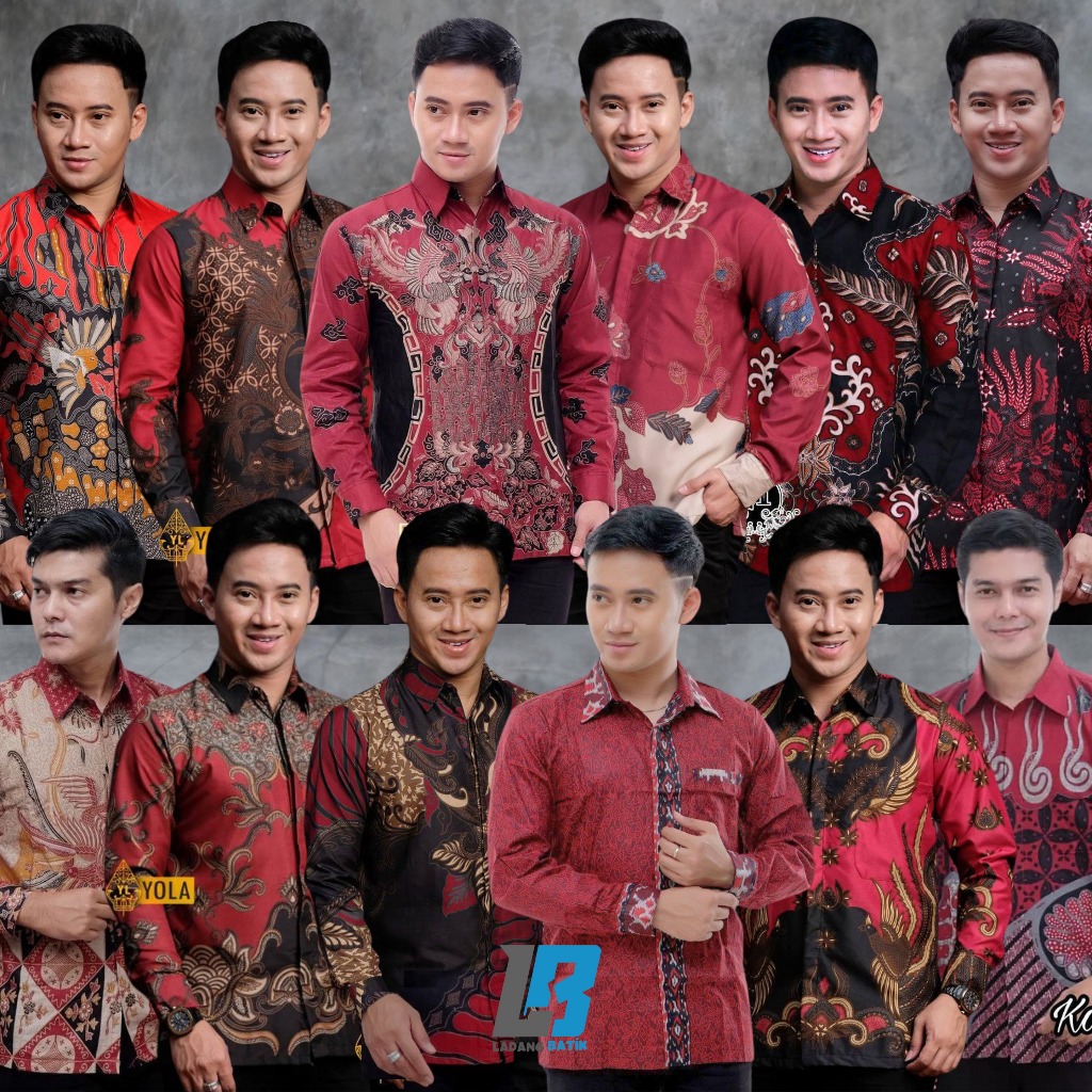 MERAH KEMEJA Tops Men's BATIK Shirts Long Sleeve Maroon/Maroon Color ...