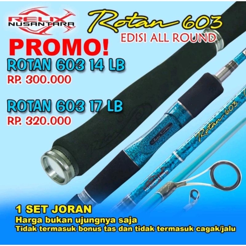 Fishing Rod Relix Nusantara Rattan 603 14Lb 17Lb Travel Rod | Shopee ...