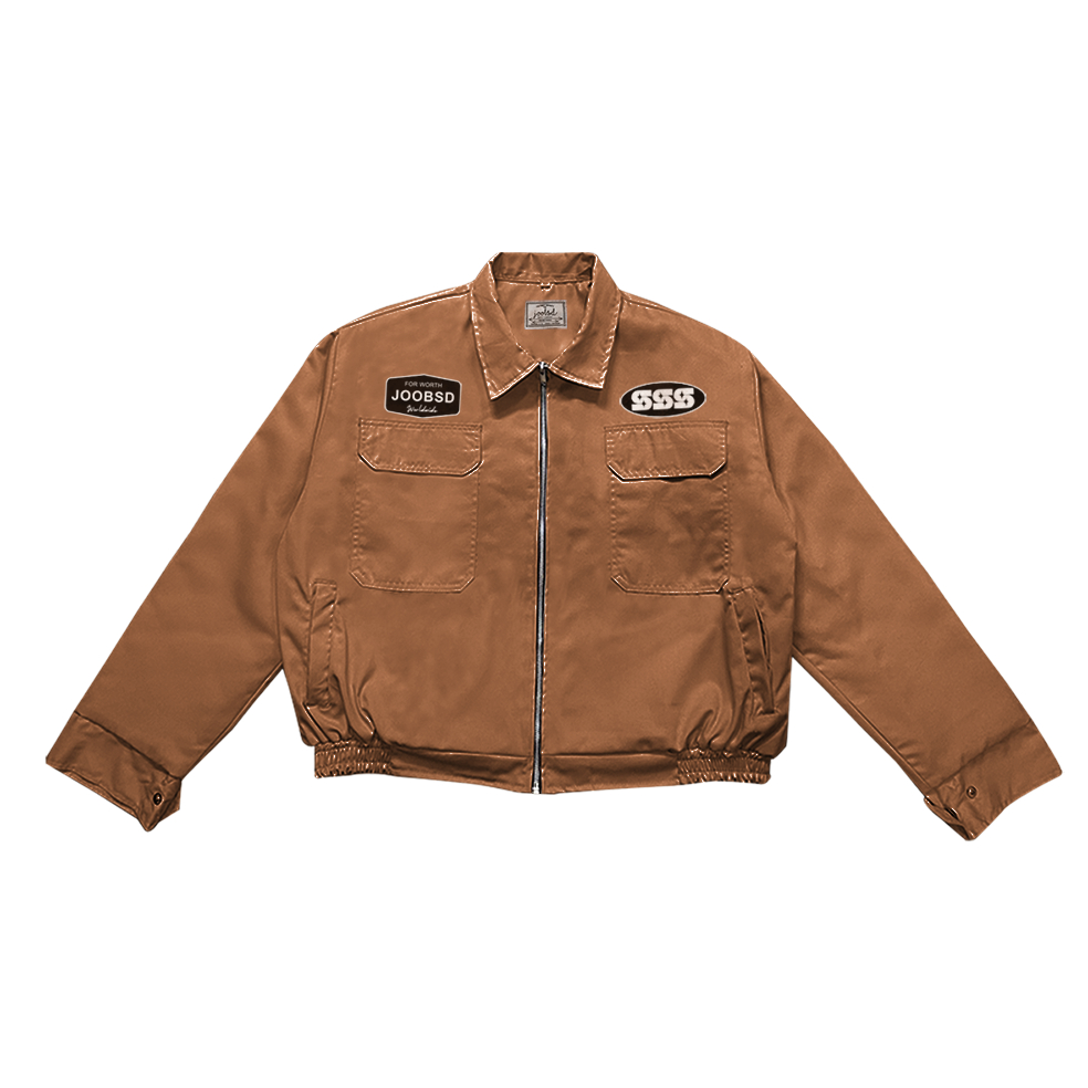 Joobsd Work Boxy Jacket - unisex "Senapati" Crop Jacket - Dark Brown ...