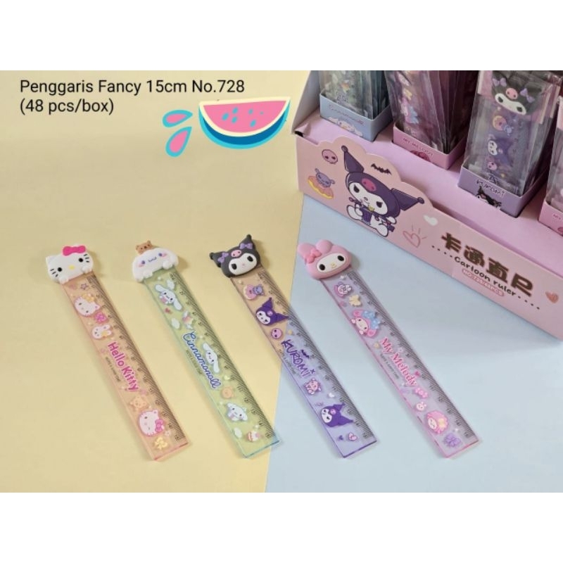 Ruler 15 cm (Melody, Kuromi, Hello Kitty, Cinnamon Roll) | Shopee ...