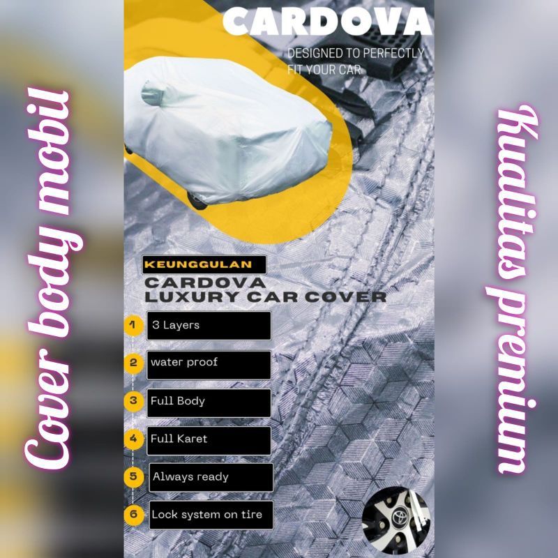 Car cover/body cover cardova car fortuner vrz rush innova reborn kijang ...