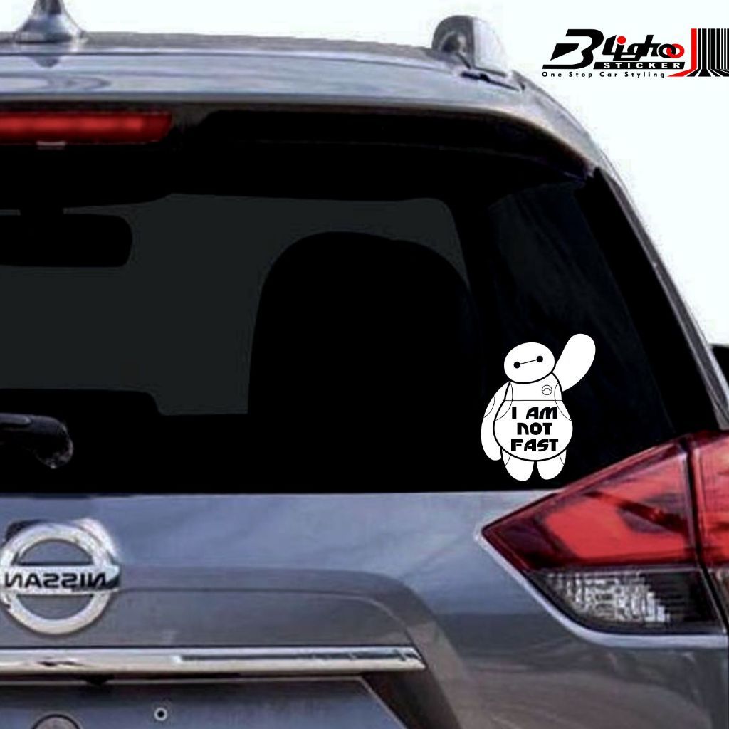Cute CAR GLASS STICKER CUTTING CAR STICKER BAYMAX I AM NOT FAST 15CM ...