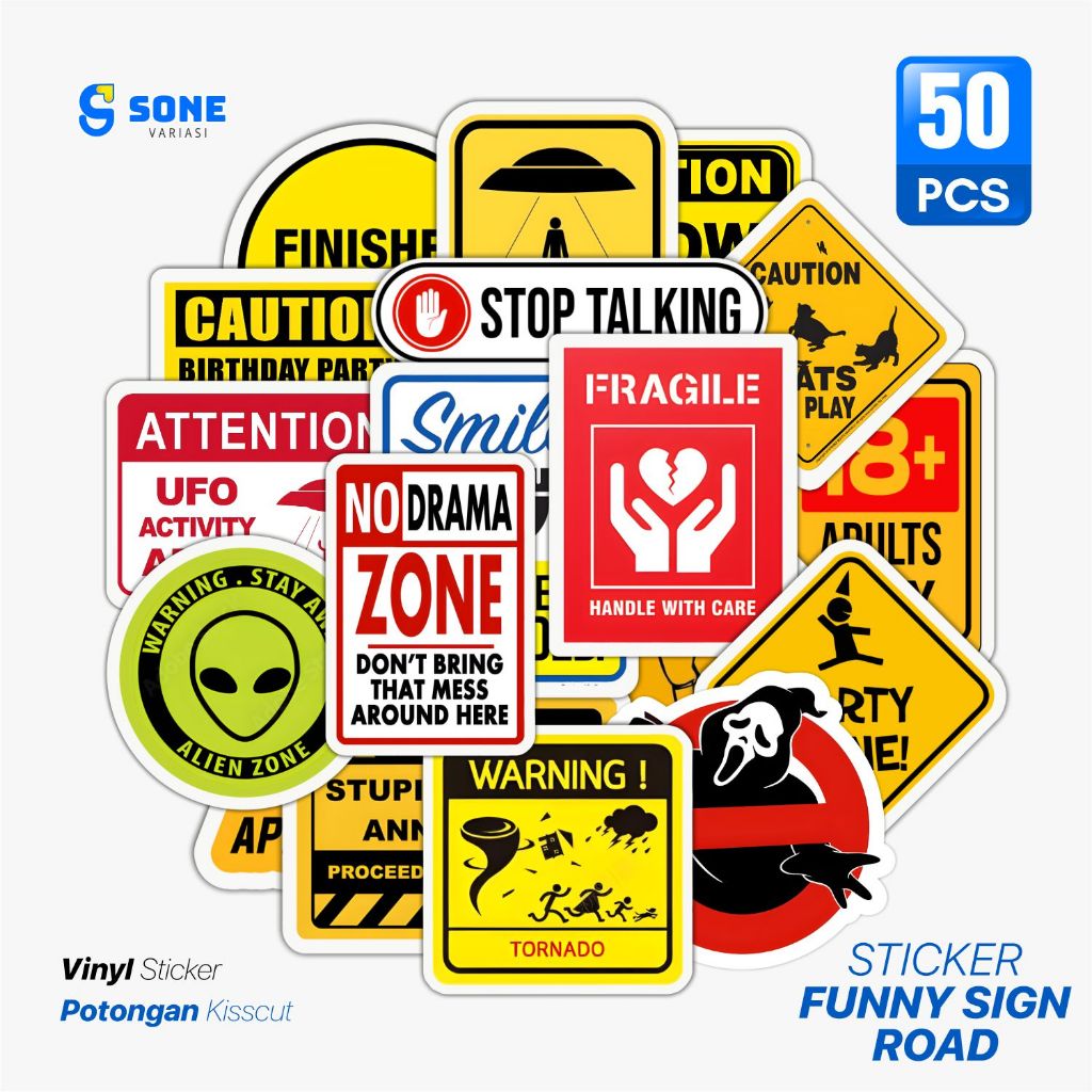 Sticker PACK FUNNY ROAD SIGNS | Tumblr LAPTOP STICKER HELMET SUITcase ...