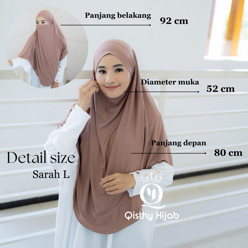 Qisthy Hijab - SARAH French Khimar Jersey L Jumbo Hijab Niqob Umrah ...