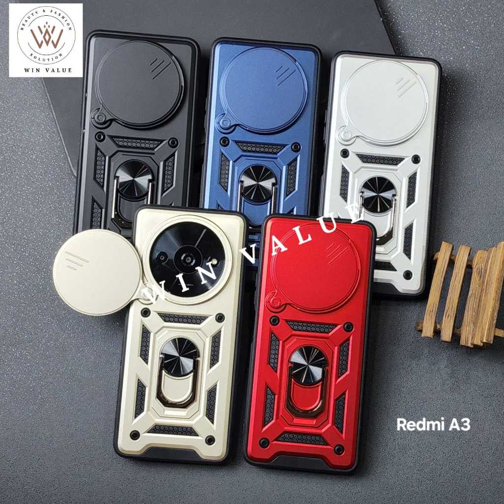 Redmi A3 Case SoftCase Slide Armor + Camera Protect Case Redmi A3 ...