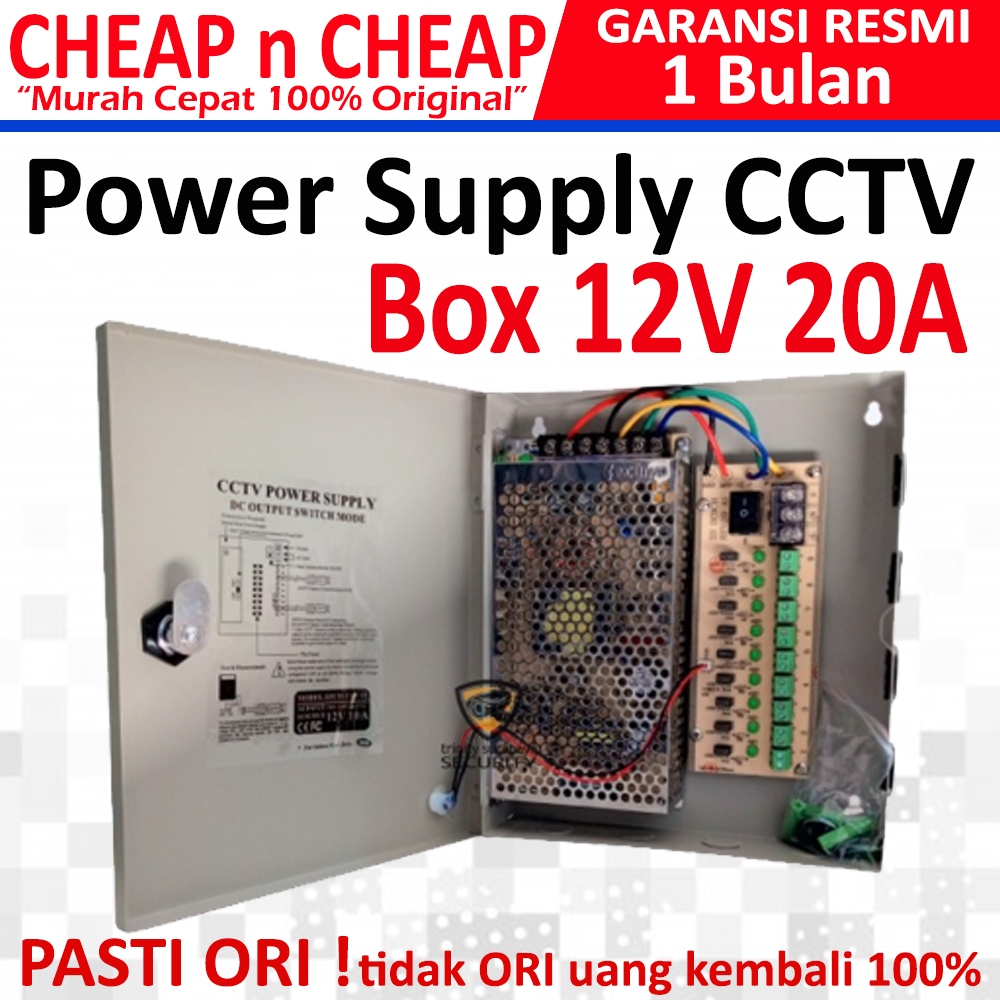 Psu CCTV Box 12V 20A Power Supply Travo LED DC 12volt 20 Amperes ...