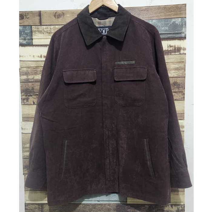 Playboy Vip Collection Vintage Velvet Suede Jacket (Size L) | Shopee ...