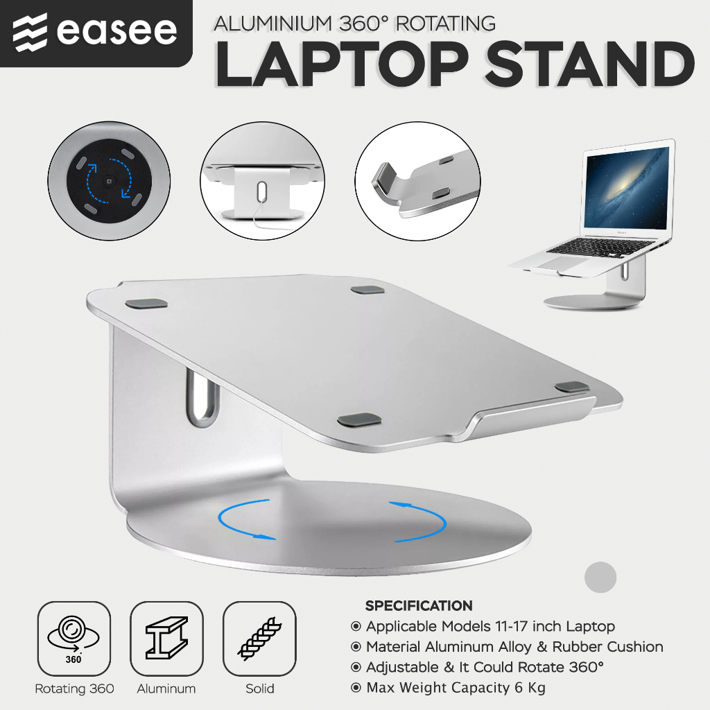 Easee 360 Rotating Aluminum Laptop Stand/Macbook Stand/Laptop Stand ...