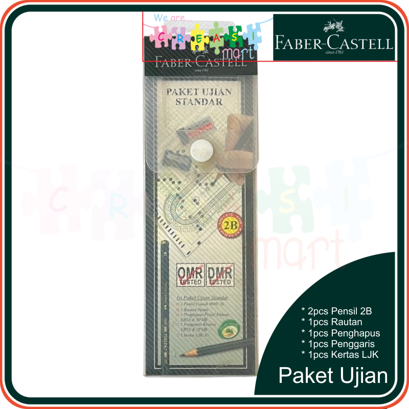Faber Castell Exam Package Set 2B Pencil + Ruler + Eraser + Sharpener ...