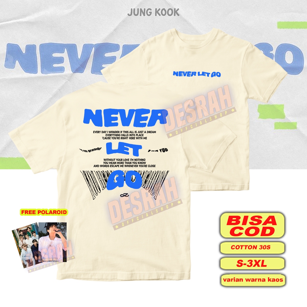 Kaos korean kpop jungkook NEVER LET GO cover album (FREE 2pcs POLAROID ...