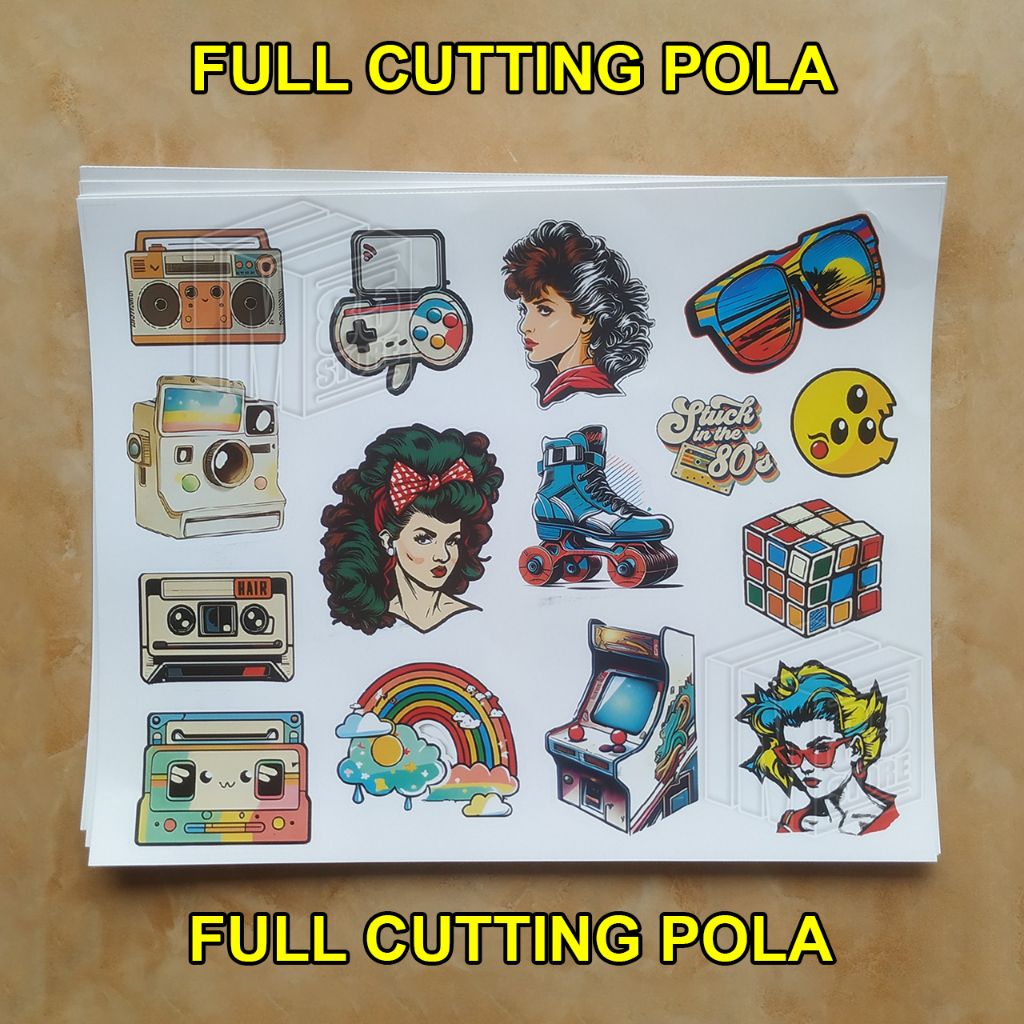 Retro Gadget Tumbler Laptop Sticker 01 (Full Cutting Pattern) | Shopee ...
