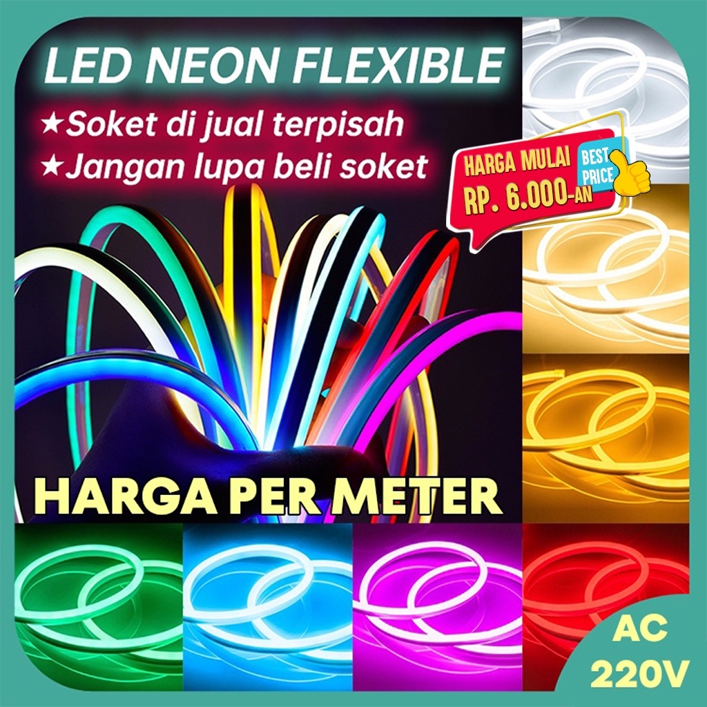 Flexible LED Strip Neon Light LED Strip Flex per Meter 220V IP65 ...