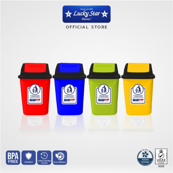 MERAH HIJAU Lucky Star - SQUARE trash CAN 15 (GREEN, BLUE, RED, YELLOW ...