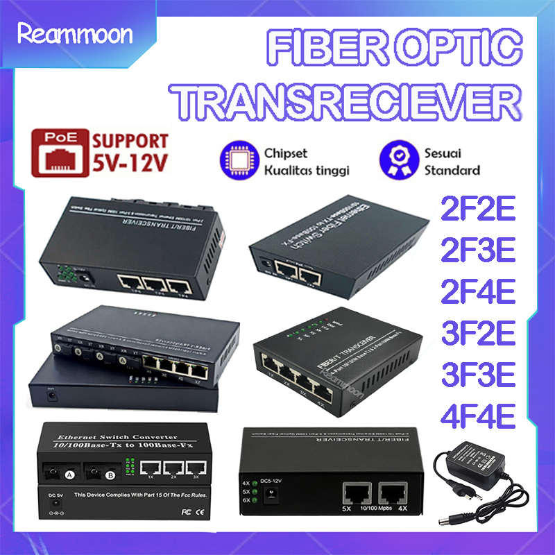 Media Converter Fiber Ethernet Switch 2F2E 3F3E Optical 3 SC 2 RJ45 ...