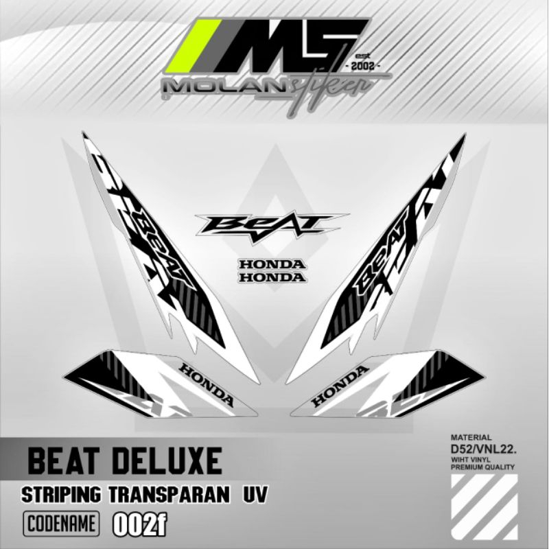 PUTIH Decal Sticker Striping Transparent Variation Uv Beat Deluxe Motif ...