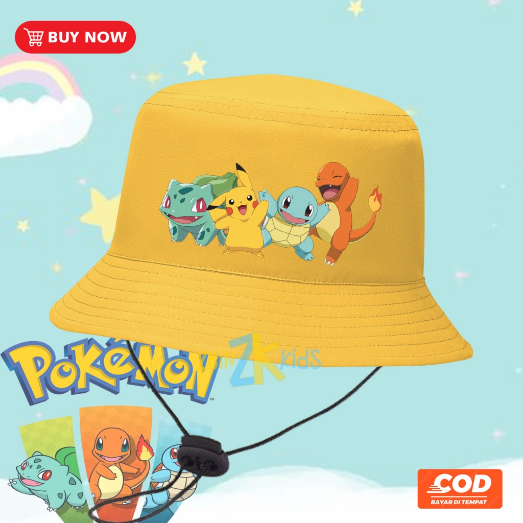 Pokemon Bucket Hat/Pokemon Pikachu Hat | Shopee Philippines
