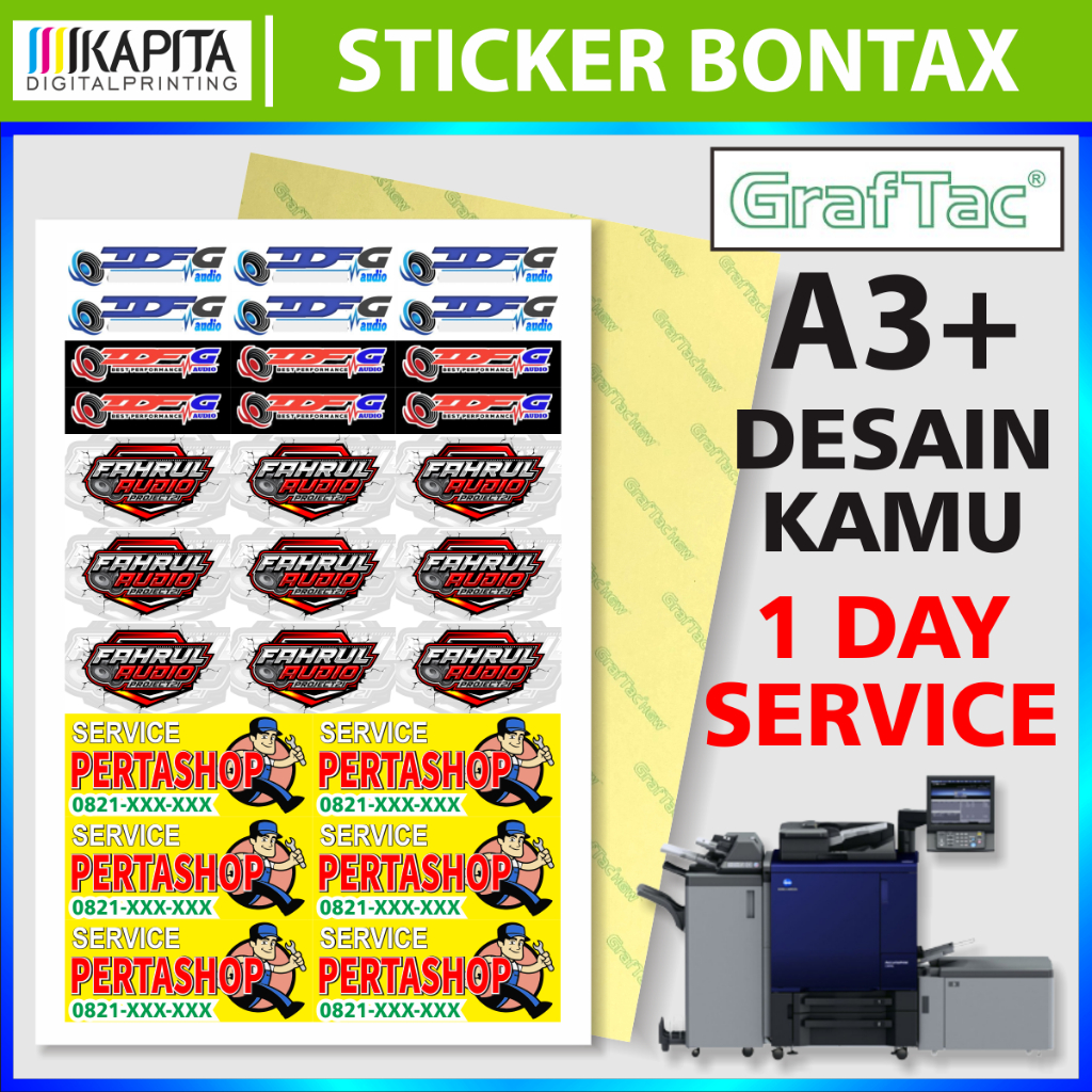 Print Bontax Graftac A3 Sticker+ Own Design Custom Request Sheet Bontak ...