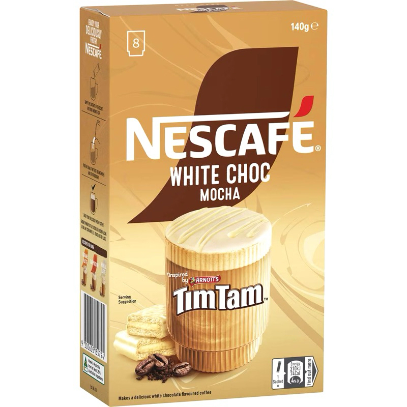 Nescafe White Chocolate Mocha Tim Tam Coffee Sachets 8 Pack - Australia ...