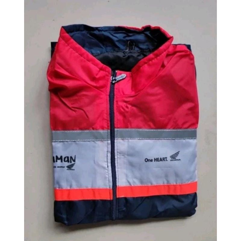 HITAM MERAH Original HONDA AHM ONE HEART JACKET, RED BLACK PARACHUTE ...