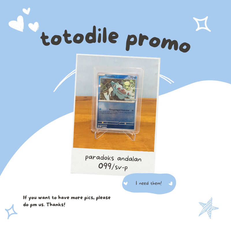 Totodile Paradox Mainstay Holo 099/SV-P Pokemon TCG Indonesia | Shopee Philippines